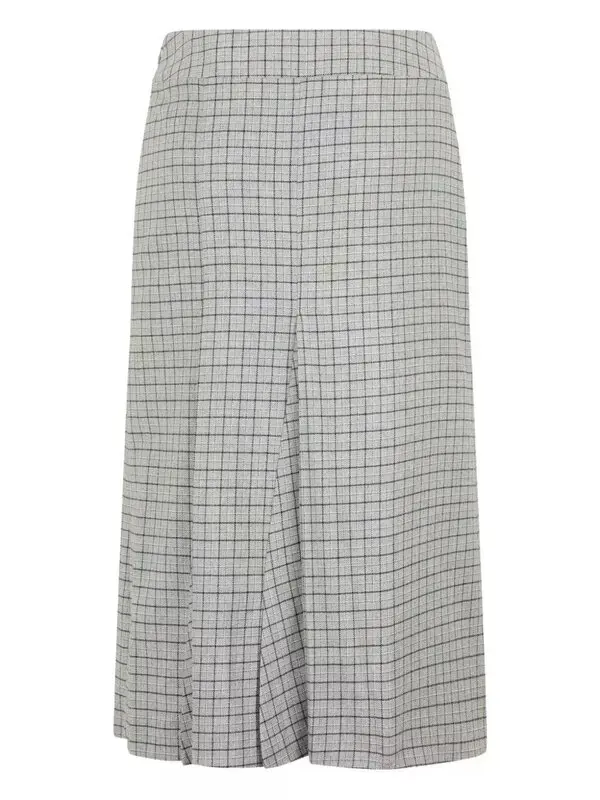 Malo Plaid Pleated Midi Skirt