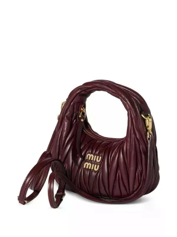 Miu Miu Wander Matelassé Leather Mini Bag - Red