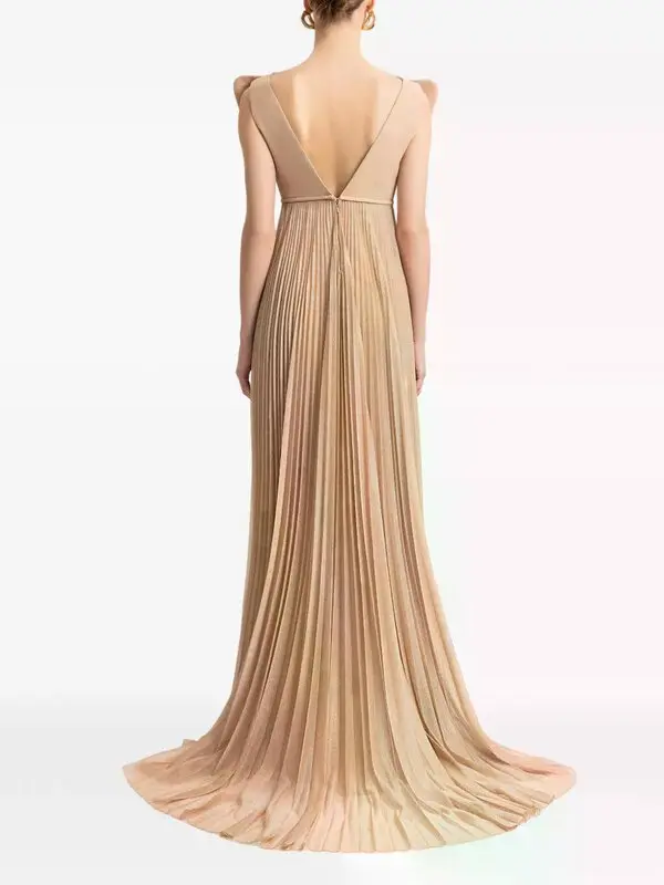 GEMY MAALOUF Paneled Pleated Gown