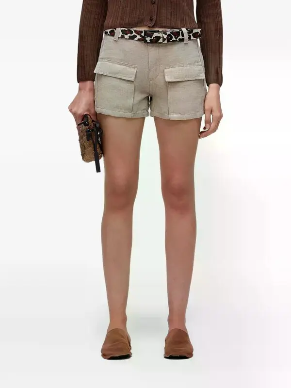 OSKLEN Cargo Pocket Linen Mini Shorts