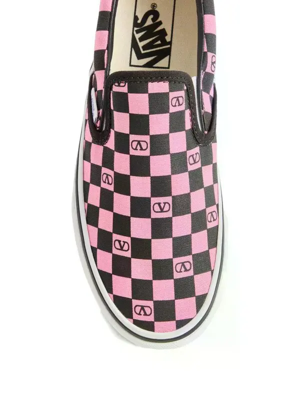 Valentino Garavani X Vans Vlogo Checkerboard Sneakers - Pink