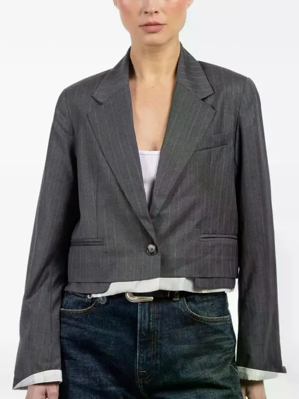 WE-AR4 Pinstripe Cropped Jacket