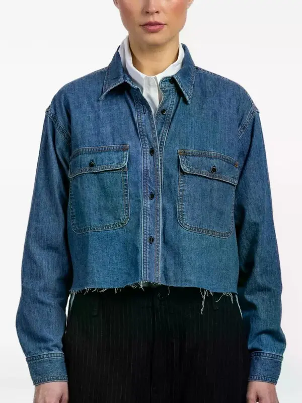 ASKK NY Crosby Houndstooth Panel Cropped Shirt