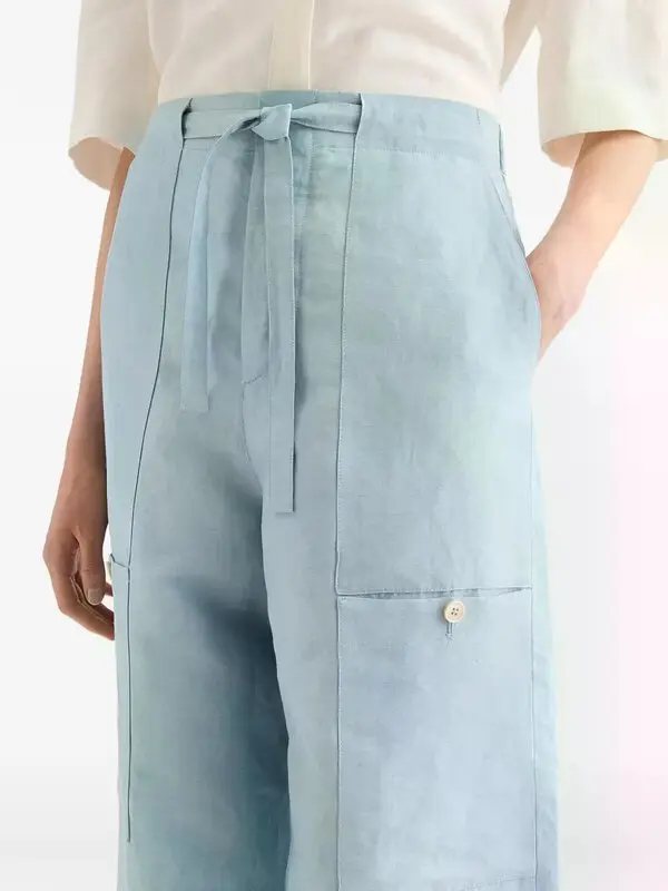 JIL SANDER Drawstring Cargo Linen Trousers