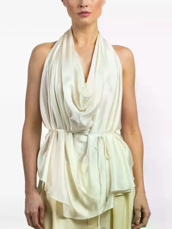 Wardrobe.NYC Halter Neck Satin Blouse