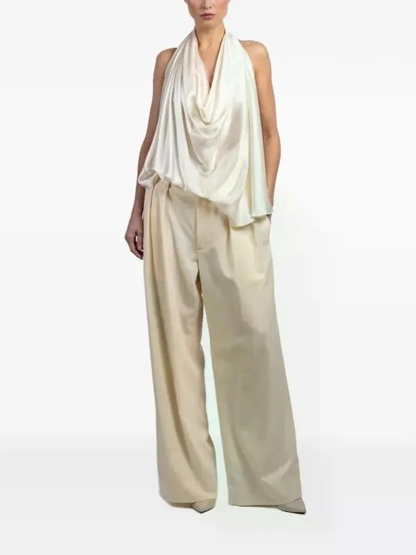Wardrobe.NYC Halter Neck Satin Blouse
