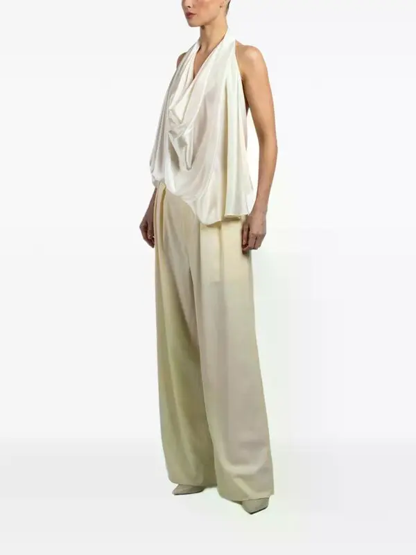 Wardrobe.NYC Halter Neck Satin Blouse