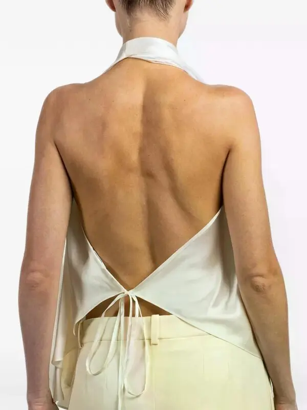 Wardrobe.NYC Halter Neck Satin Blouse