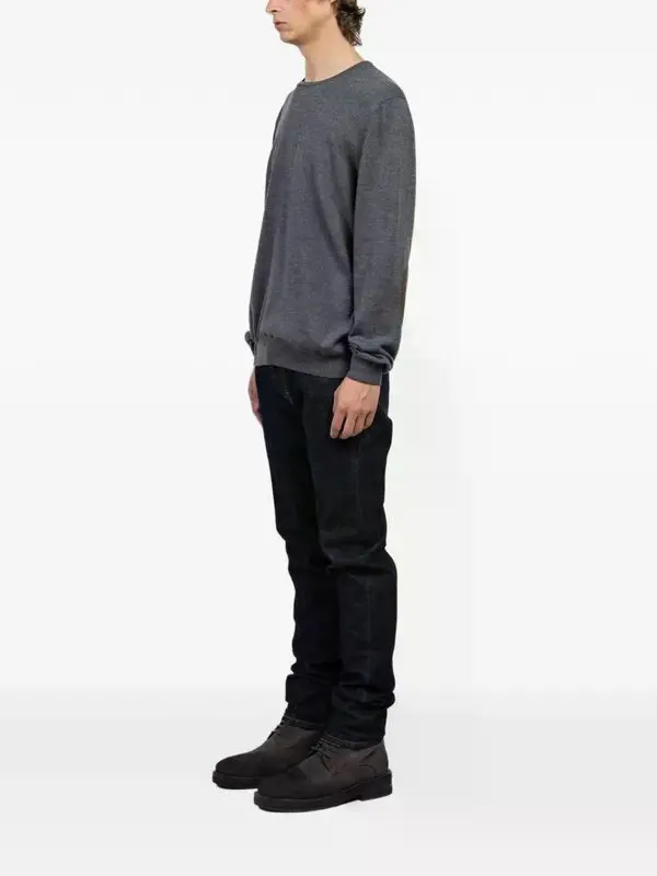 GRAN SASSO Elbow-patch Crew-neck Sweater