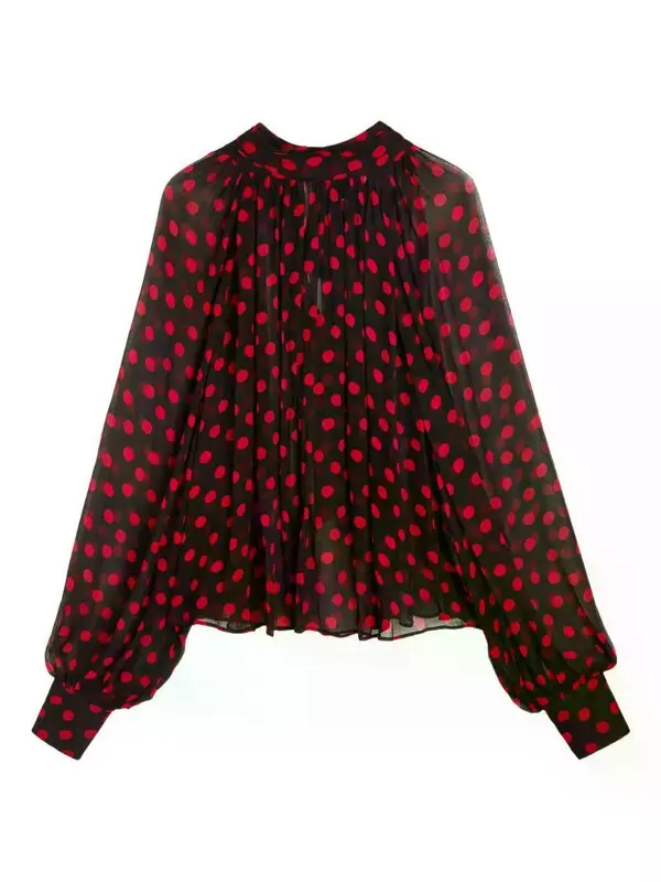 Ronny Kobo Polka-dot Print Blouse