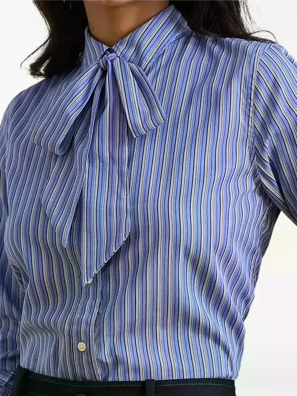 Ralph Lauren Striped Tie-neck Shirt
