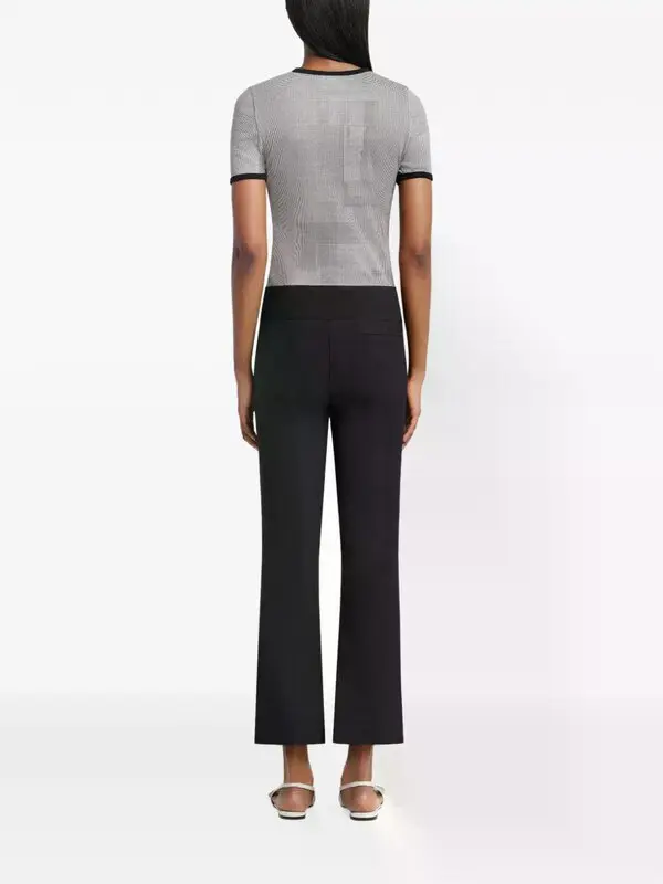 COURREGES Houndstooth Pattern T-shirt With Contrast Trim