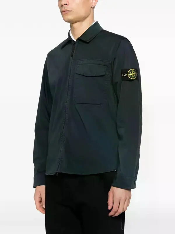 Stone Island Zip Pocket Overshirt - Blue