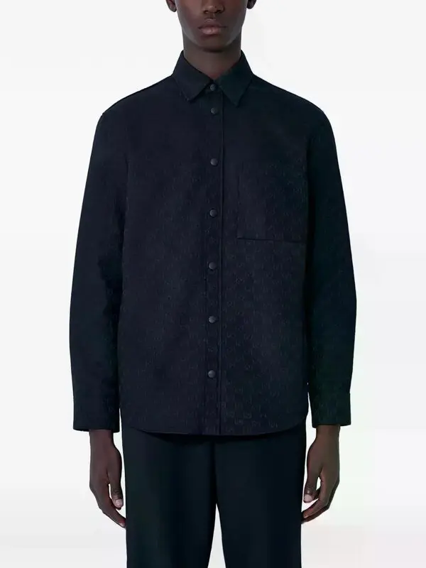 Gucci Gg Motif Button-down Shirt - Blue