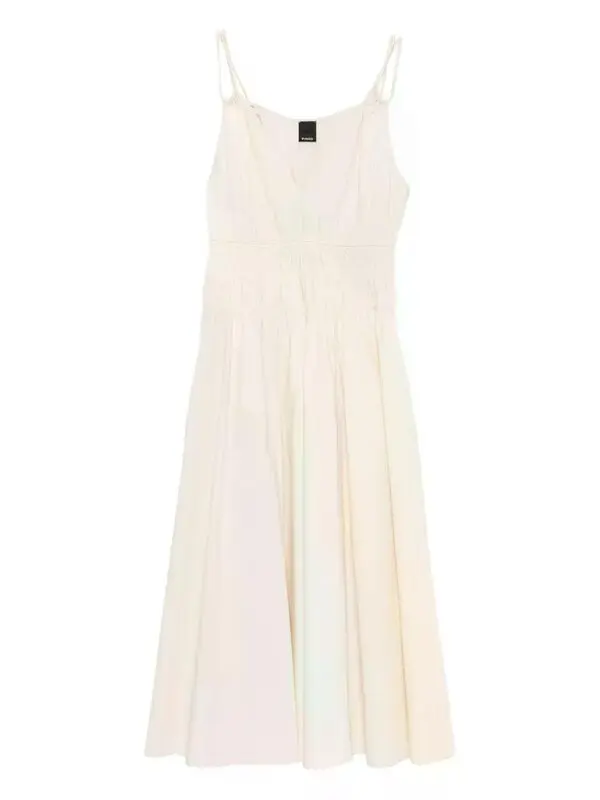 Pinko Amie Gathered Midi Dress - Neutrals