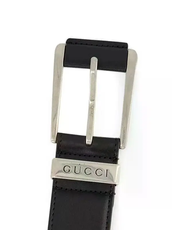 Gucci Engraved-buckle Leather Belt
