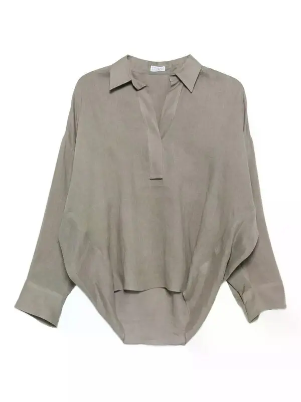 Brunello Cucinelli Linen Blouse - Grey