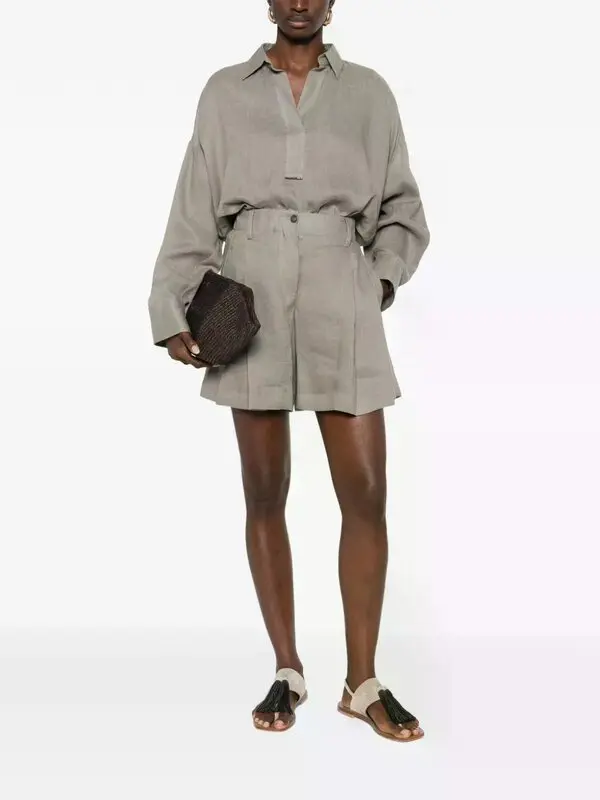 Brunello Cucinelli Linen Blouse - Grey