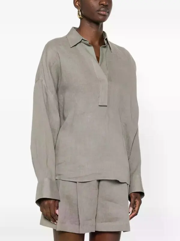 Brunello Cucinelli Linen Blouse - Grey