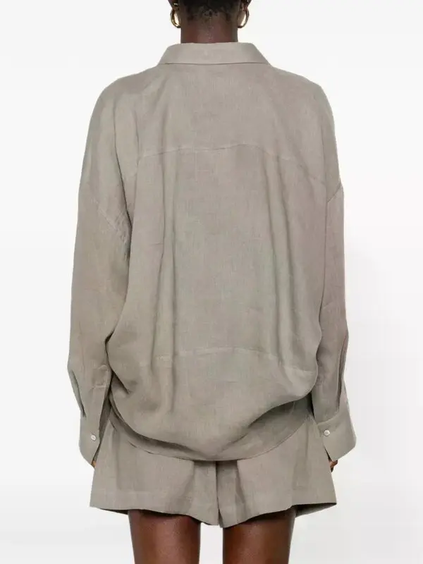 Brunello Cucinelli Linen Blouse - Grey