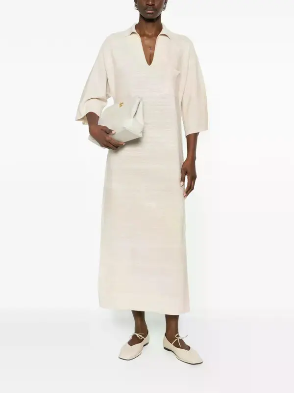 Fabiana Filippi V-neck Pocket Maxi Dress - Neutrals
