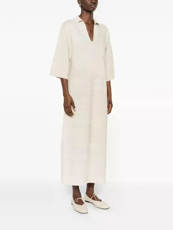 Fabiana Filippi V-neck Pocket Maxi Dress - Neutrals