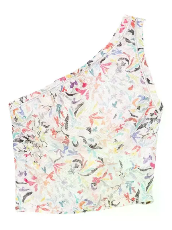 Missoni Floral One-shoulder Cropped Top - White
