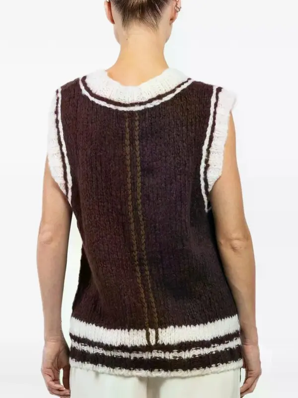 CUDDLEUP Striped V-neck Vest