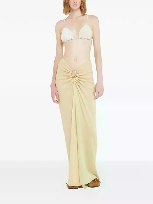 Alanui Mermaid Draped Midi Skirt - Neutrals