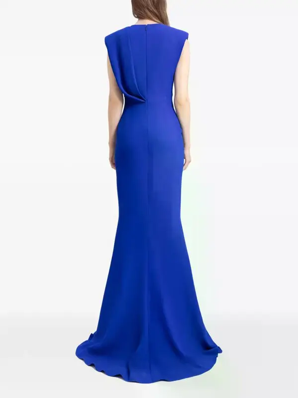 GEMY MAALOUF Asymmetrical-waist Maxi Dress - Blue