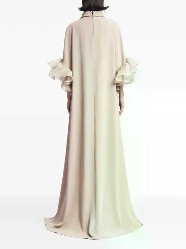 GEMY MAALOUF Ruffled-cuff Mock-neck Maxi Dress