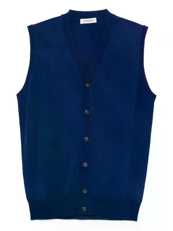 KANGRA V-neck Waistcoat - Blue