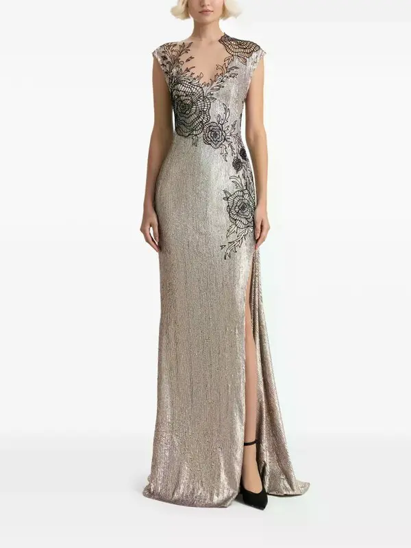 GEMY MAALOUF Embroidered Maxi Dress