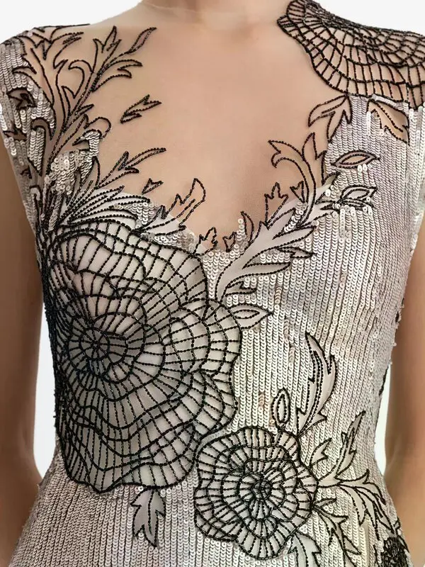 GEMY MAALOUF Embroidered Maxi Dress