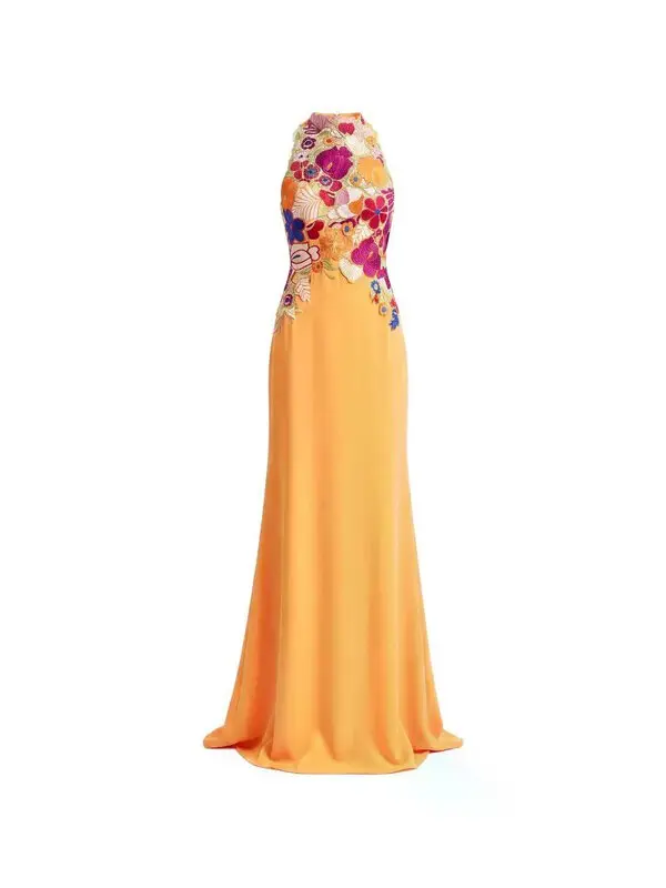 GEMY MAALOUF Floral-corset Maxi Dress - Orange