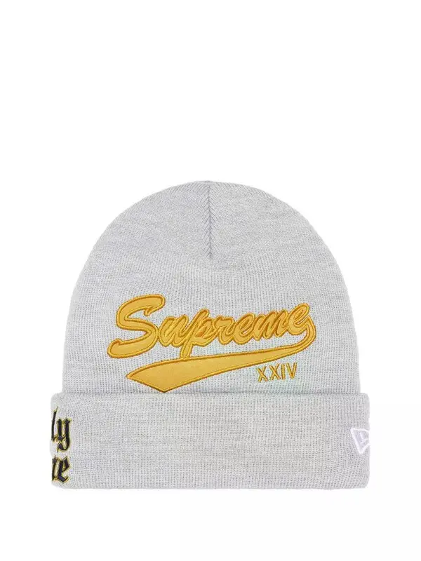 Supreme Embroidered Beanie - Grey