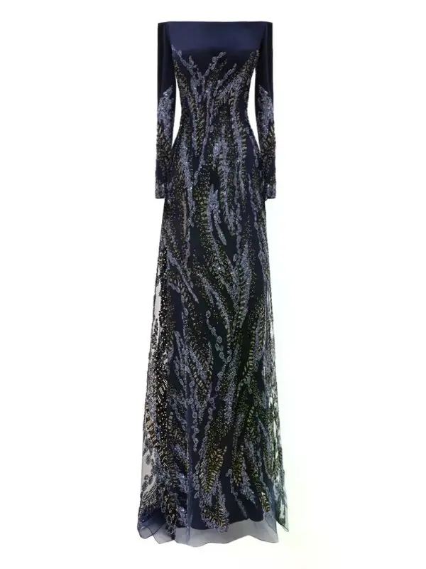 GEMY MAALOUF Beaded Off-shoulder Gown