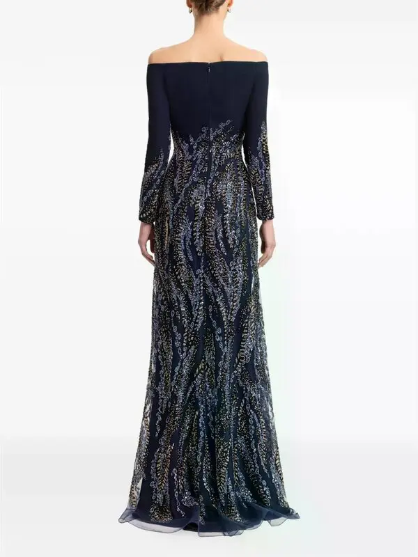 GEMY MAALOUF Beaded Off-shoulder Gown