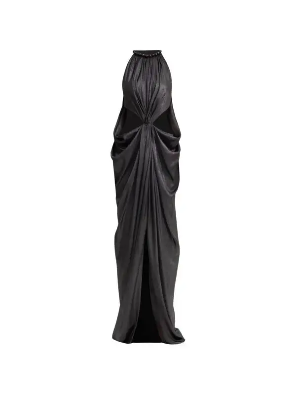 GEMY MAALOUF Embellished-neck Draped Maxi Dress