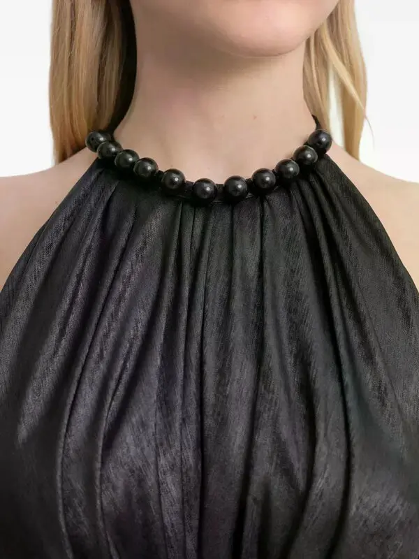 GEMY MAALOUF Embellished-neck Draped Maxi Dress