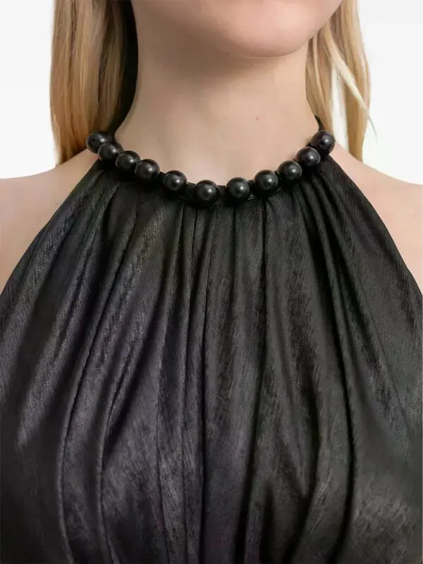 GEMY MAALOUF Embellished-neck Draped Maxi Dress