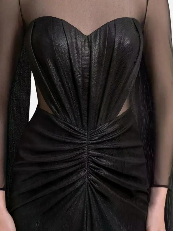 GEMY MAALOUF Cape-overlay Maxi Dress