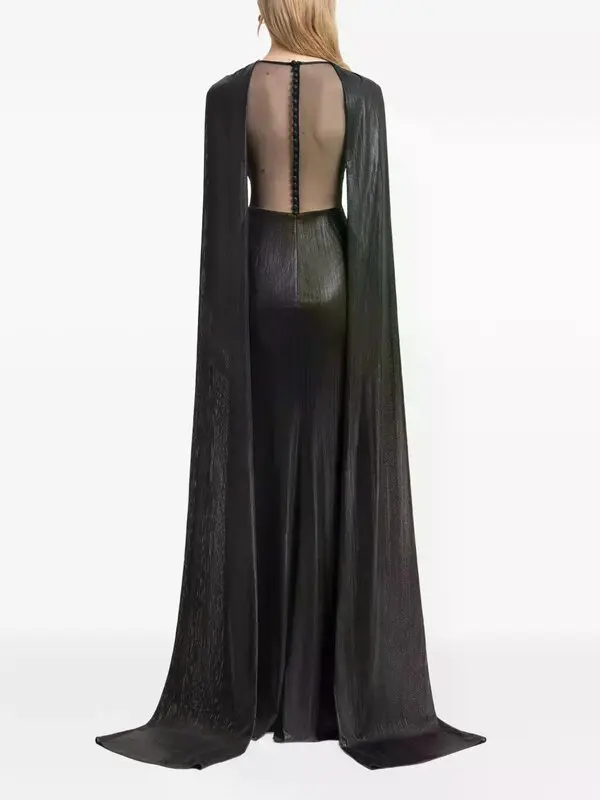 GEMY MAALOUF Cape-overlay Maxi Dress