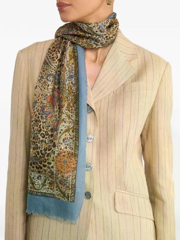 Etro Paisley Animal-motif Scarf