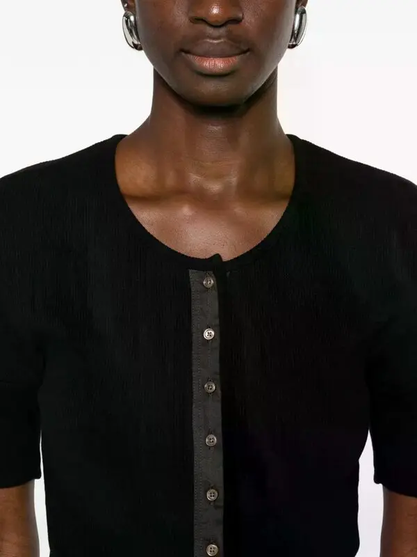 LEMAIRE Short-sleeve Henley T-shirt - Black