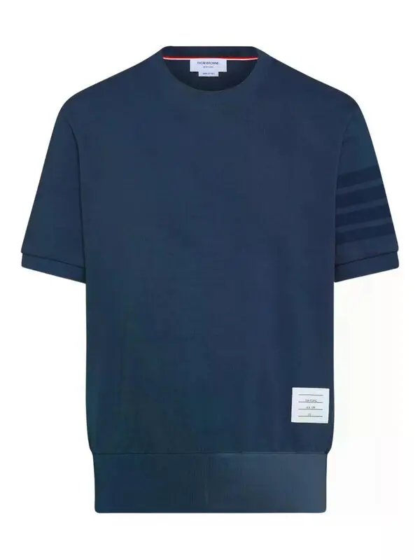 Thom Browne 4-bar Crew-neck T-shirt - Blue