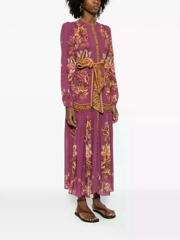 Farm Rio Maxi Delicate Chintz Belted Dress