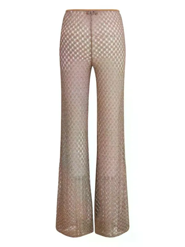 Missoni Openwork Flared Trousers - Brown