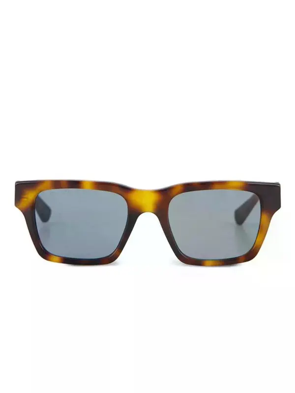 Gucci Tortoiseshell-pattern Rectangular Sunglasses - Brown