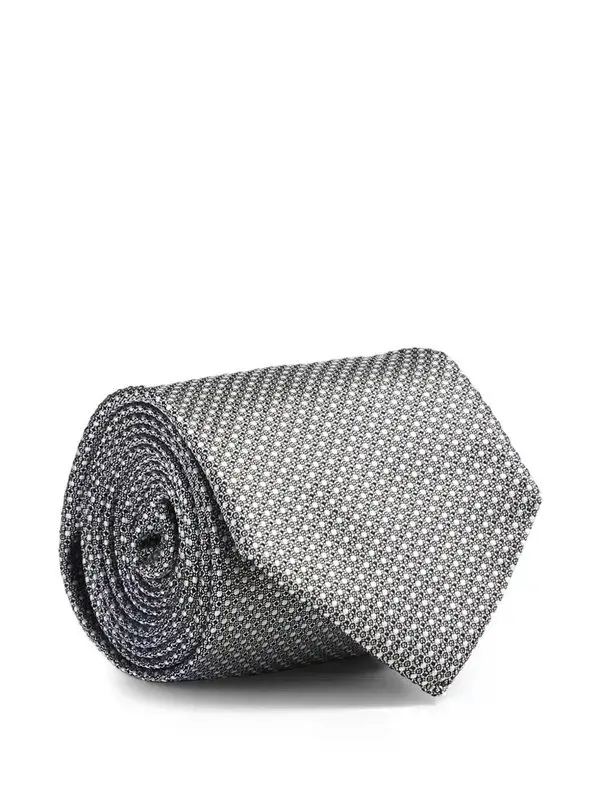 DELL'OGLIO Patterned Neck Tie - Grey